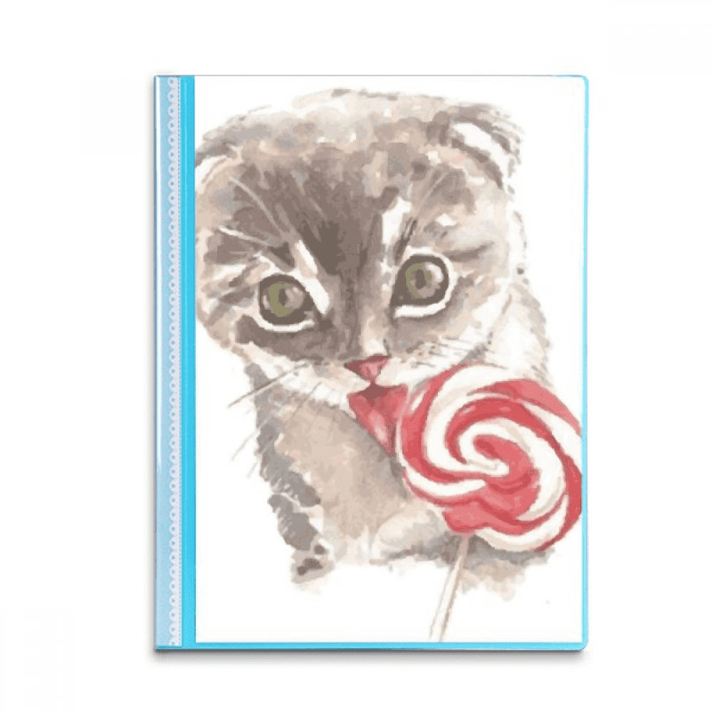 Little Cat Lollipop Watercolor Animal Book Sheet Protectors Portfolio ...