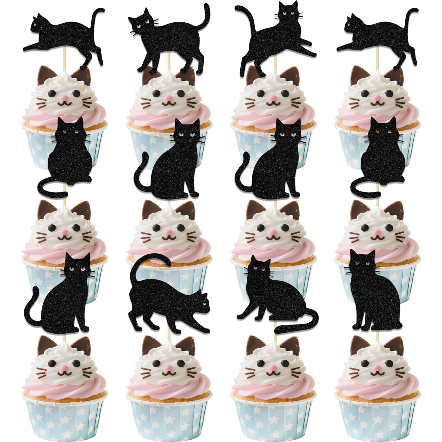 Little Cats Cupcake Topper,Cat Theme Birthday AIS1 Party Decorations ...