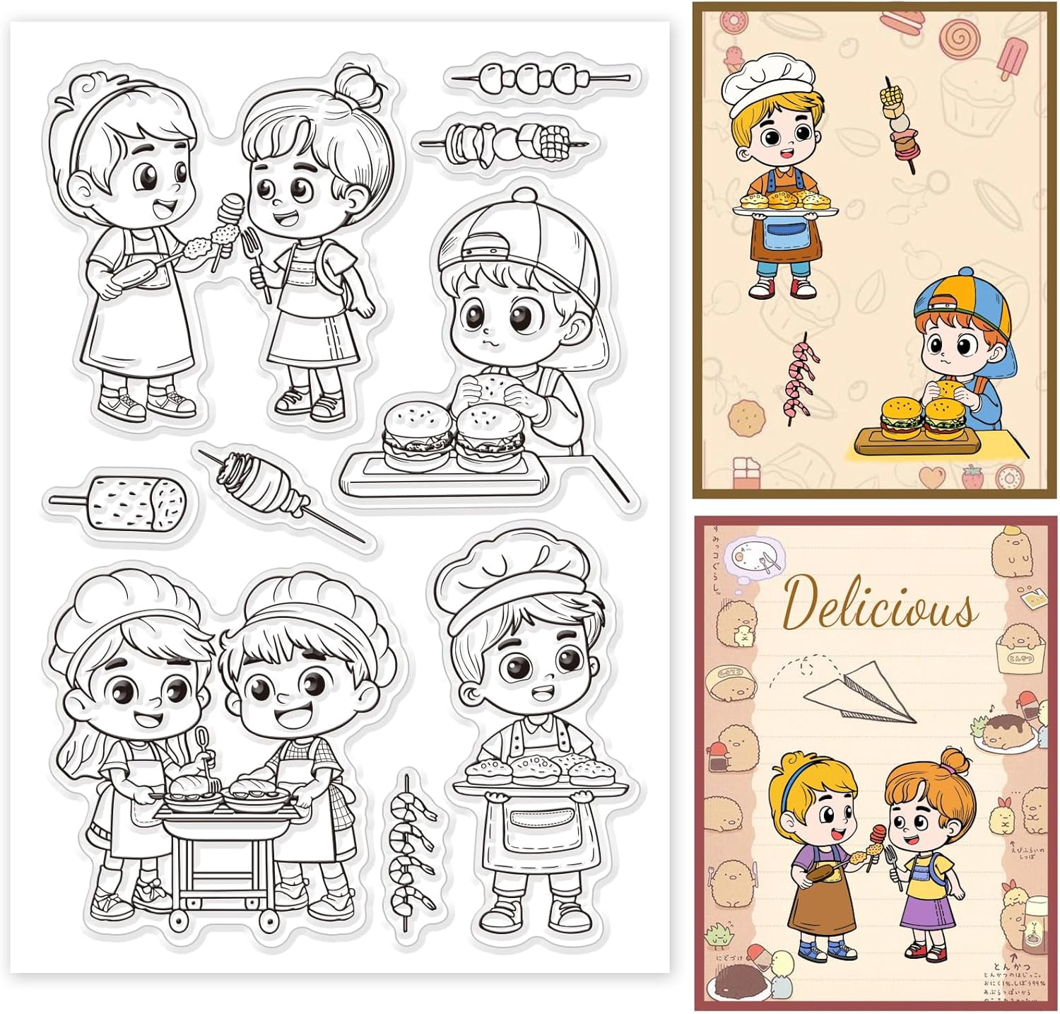 Little Chef Clear Stamps Friends Barbecue Clear Stamps Food Popsicles ...