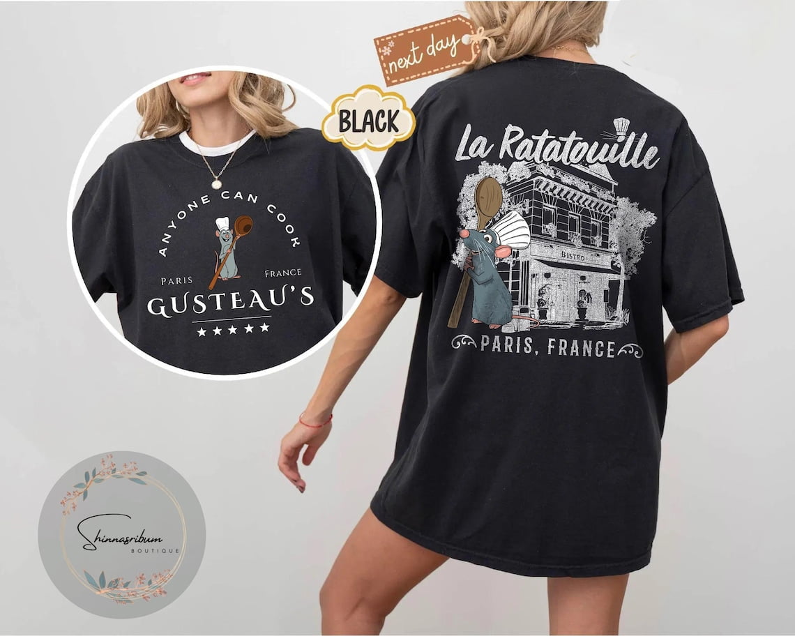 Little Chef Remy 2 Sided T-Shirt, Disney Ratatouille Paris France ...