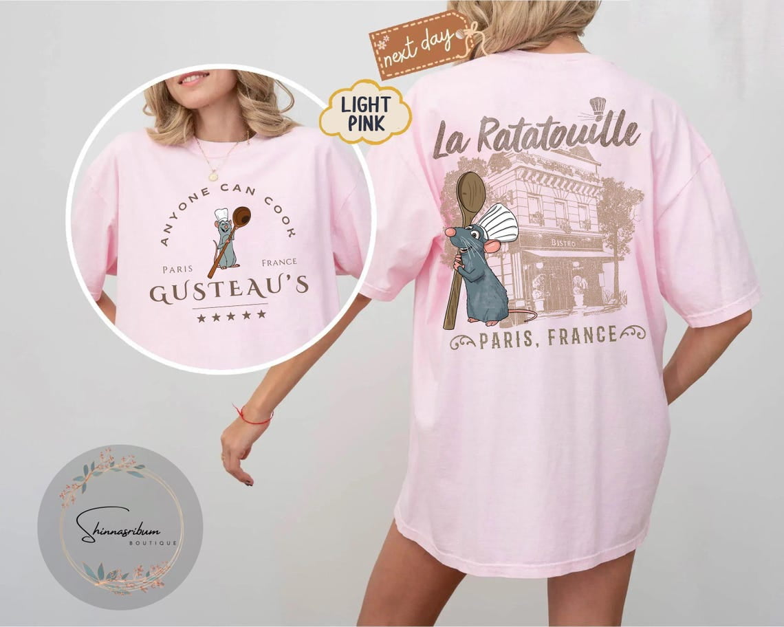 Little Chef Remy 2 Sided T-Shirt, Disney Ratatouille Paris France ...