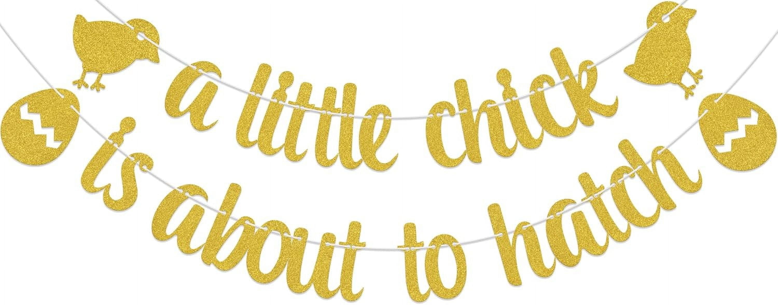 A Little Chick is About to Hatch Banner, Cute Chick Baby Shower ...