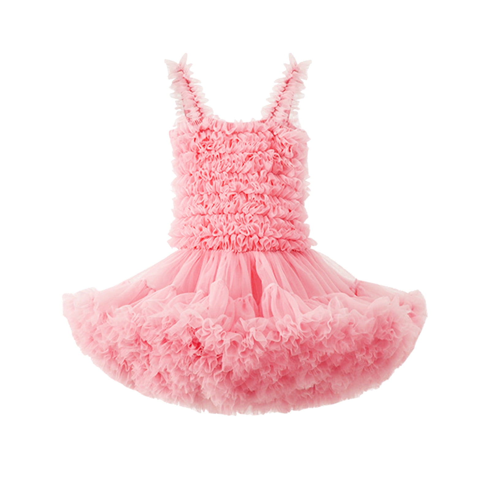 Little Children Girls Dress Solid Color Off Shoulder Sleeveless Mesh ...