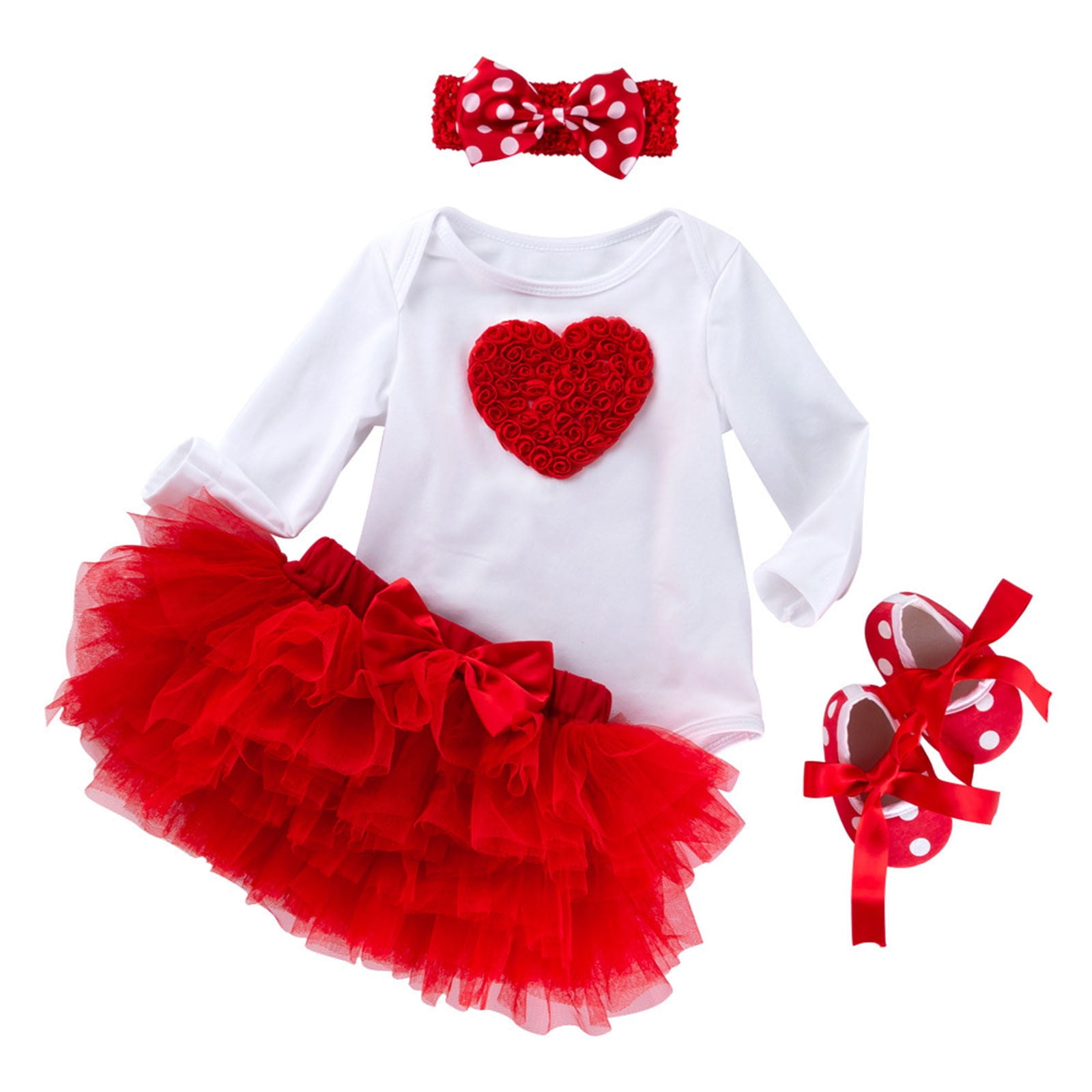 Little Children Jumpsuit Valentine's Day Cartoon Love Heart Letter Printed Outfit Girls Heart ...