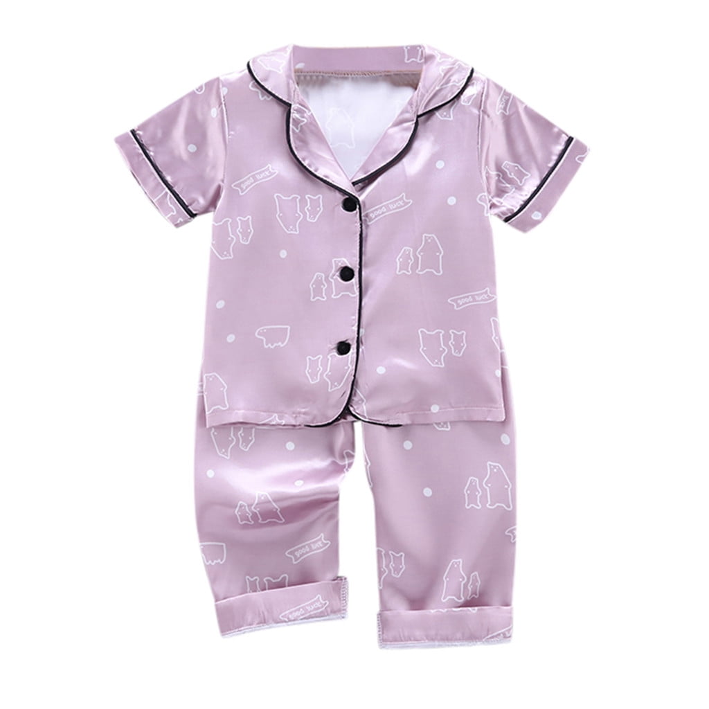 Little Children PJ Sets Cartoon Short Pajamas Girl Boy Sleepwear ...