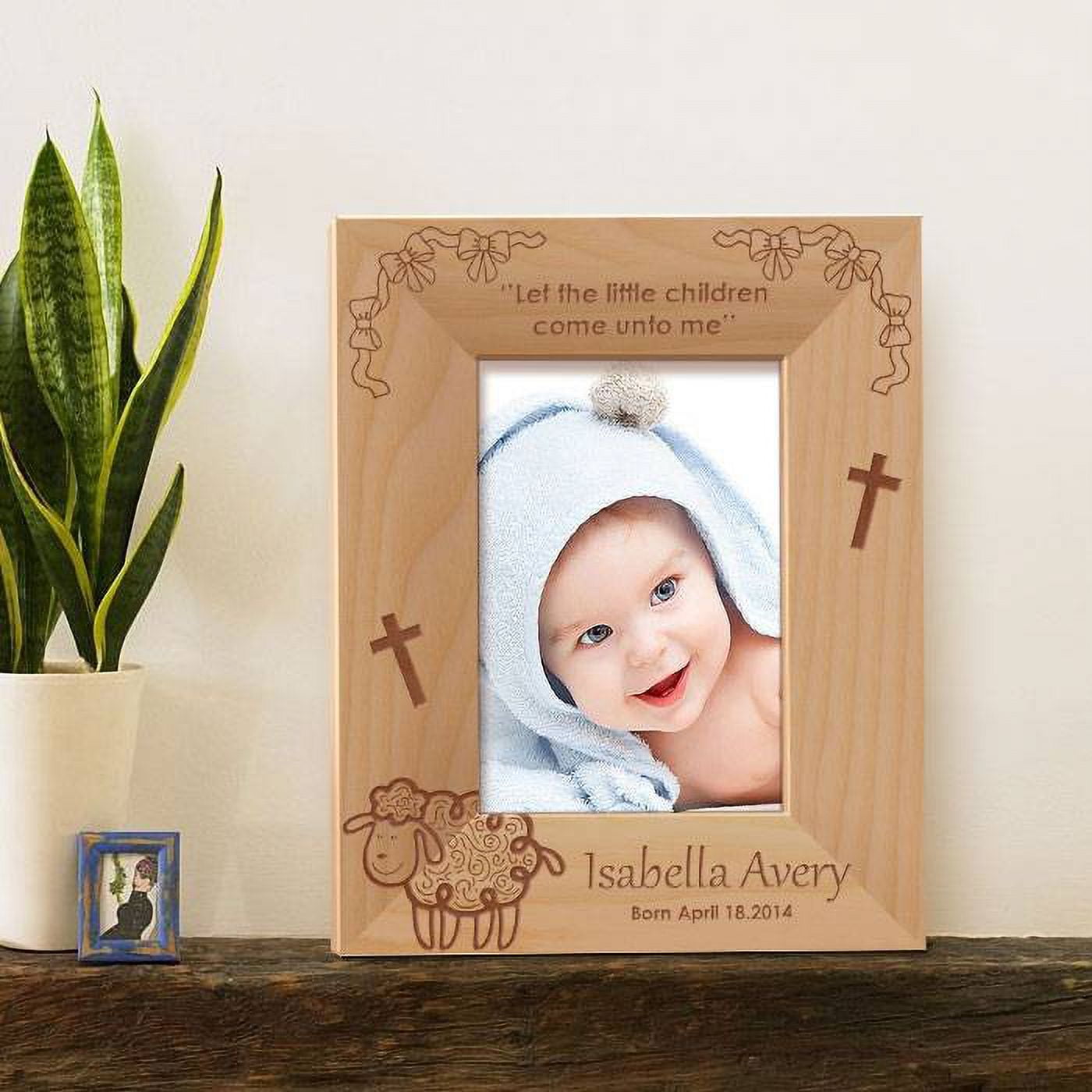 Little Children Personalized Wooden Photo Frame 3 1/2" x 5" Brown ...