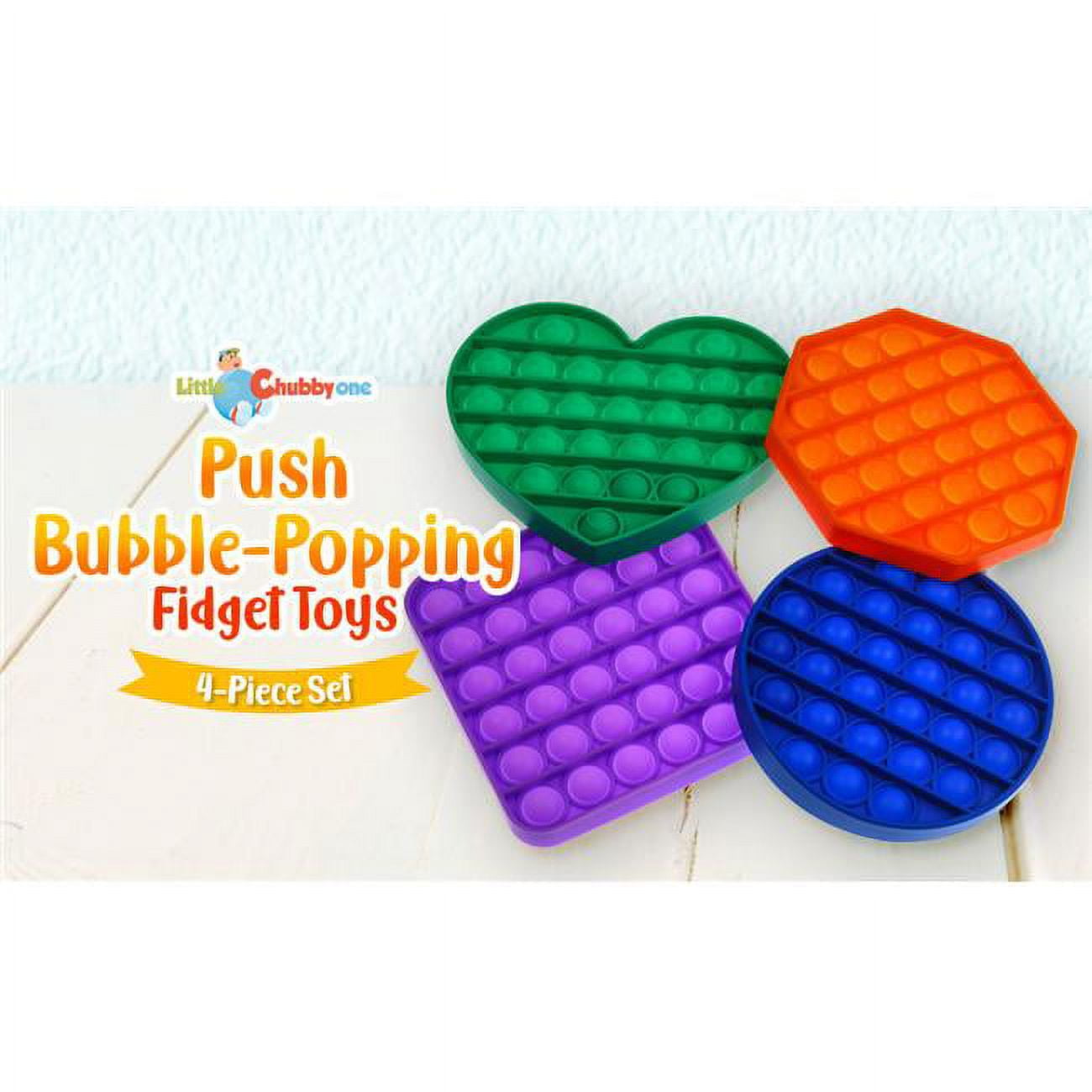 Little Chubby One LCO-FID-POP-4PC Push Pop It Bubble Popping Fidget ...