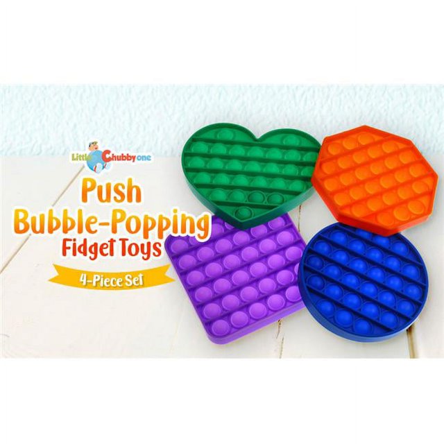 Little Chubby One LCO-FID-POP-4PC Push Pop It Bubble Popping Fidget ...