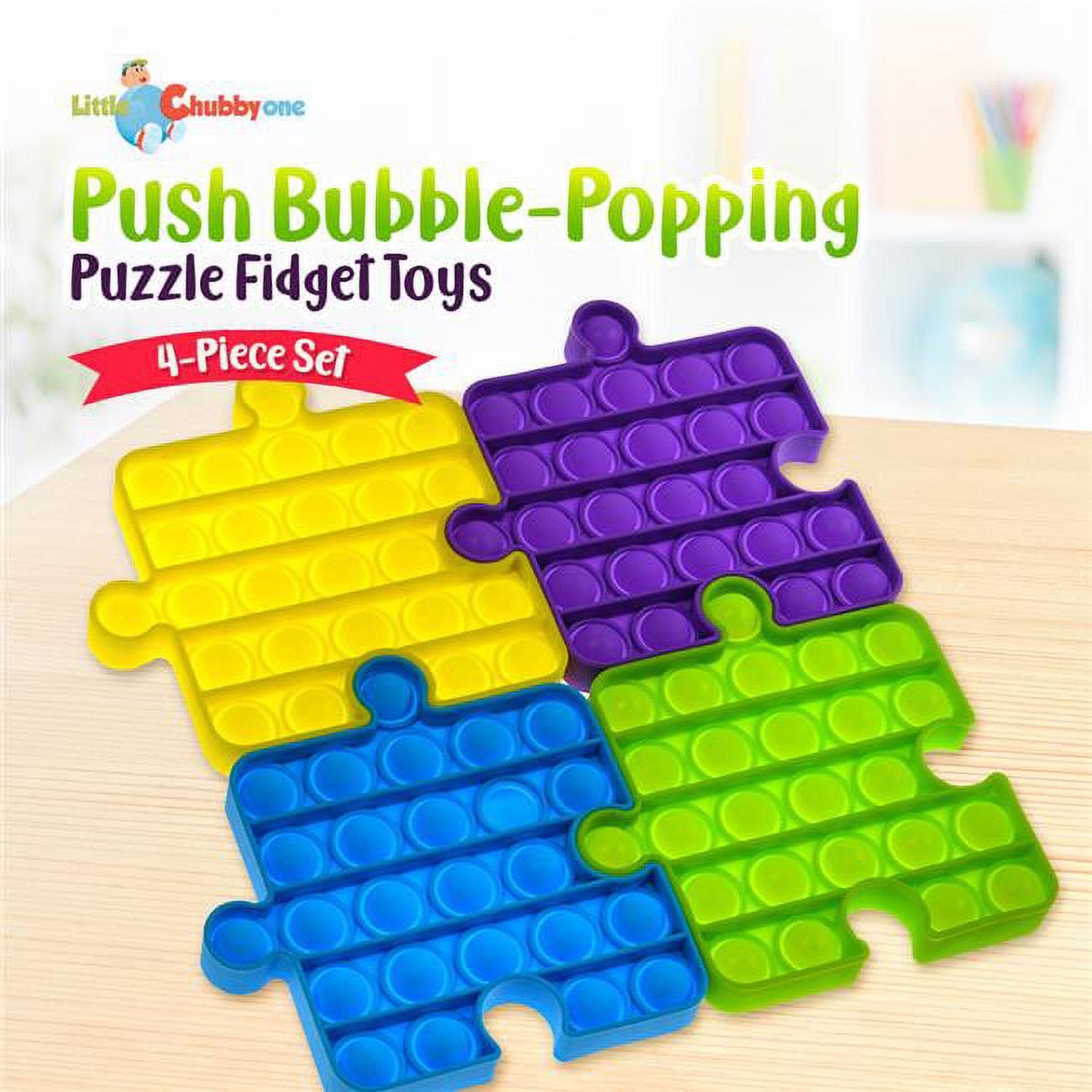 Little Chubby One LCO-FID-POP-PUZ-4PC Push Pop It Bubble Popping Puzzle ...