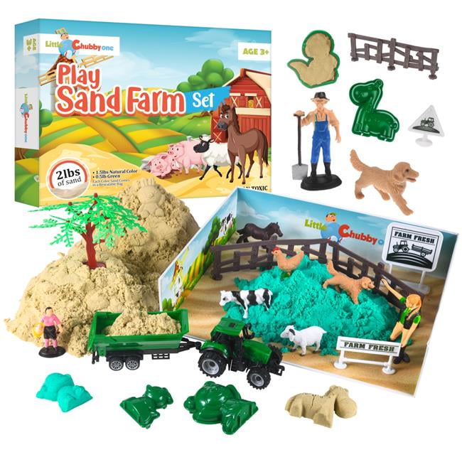 Little Chubby One LCO-PLYSND-FARM-ST Kids Play Sand Farm Set, 2 lbs ...