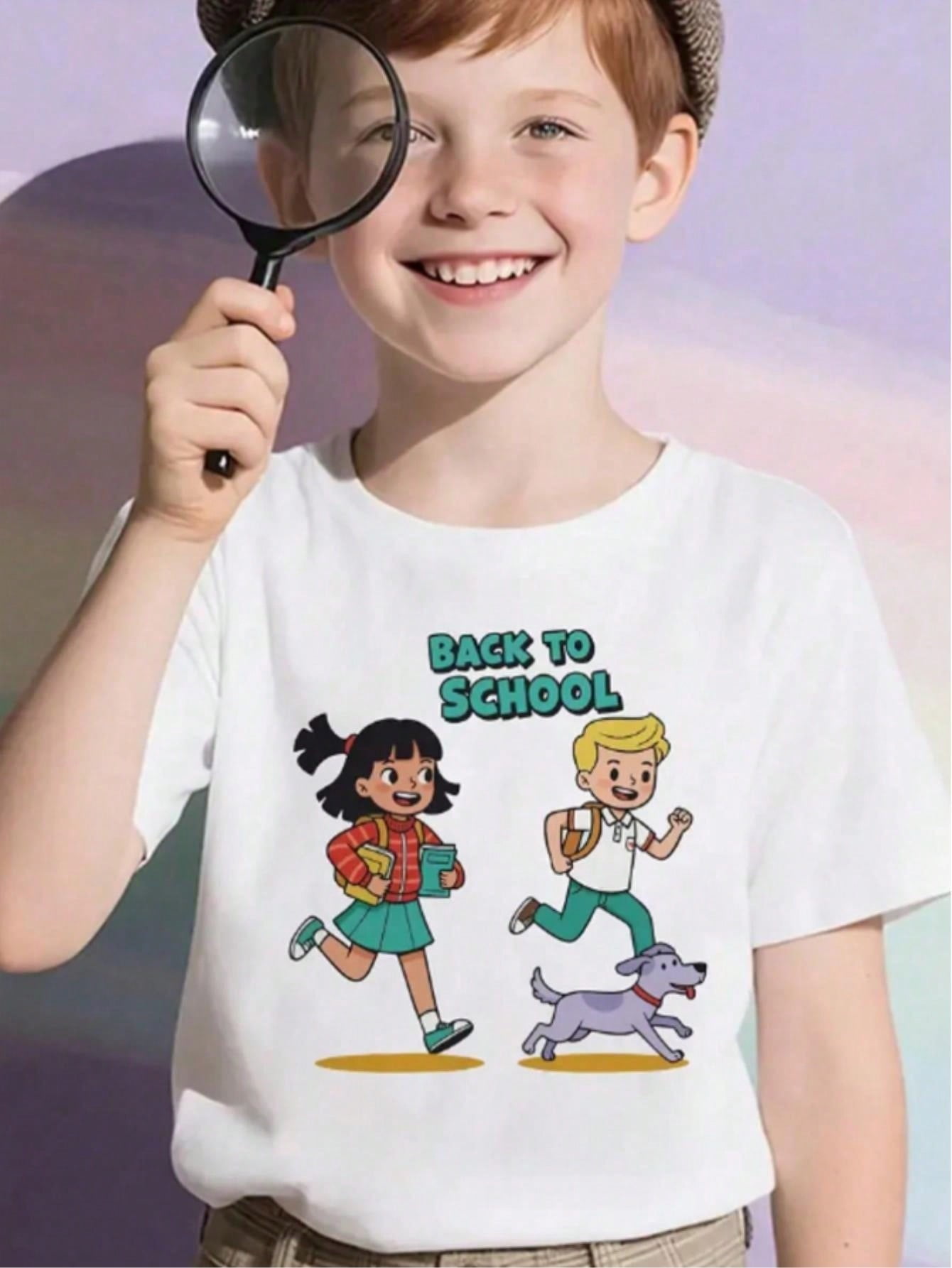 Little Code Kids Back To School Graphic T-Shirt - Lightweight Loose Fit ...