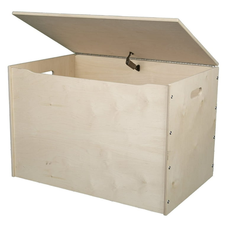 Little Colorado Unfinished Birch Plywood Toddler Toy Box with Open Hinge Walmart