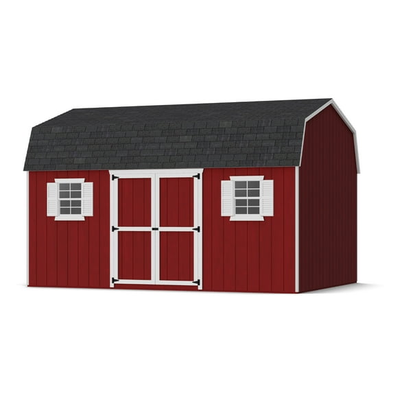 Little Cottage Co. 12x16 Value Gambrel Workshop Barn with 6 ft ...
