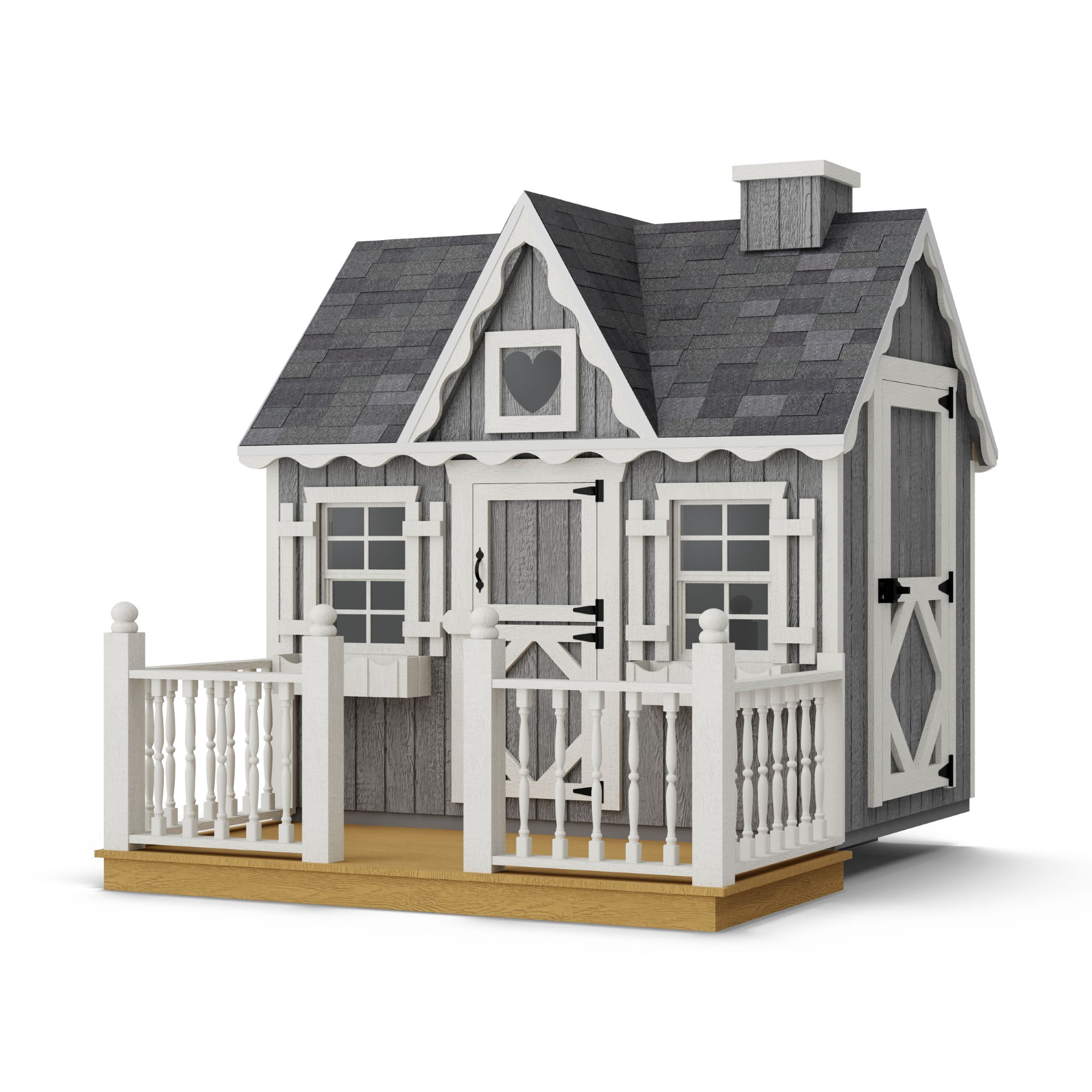 Little Cottage Co. 4x6 Victorian Playhouse with Floor, Deck and Rail ...