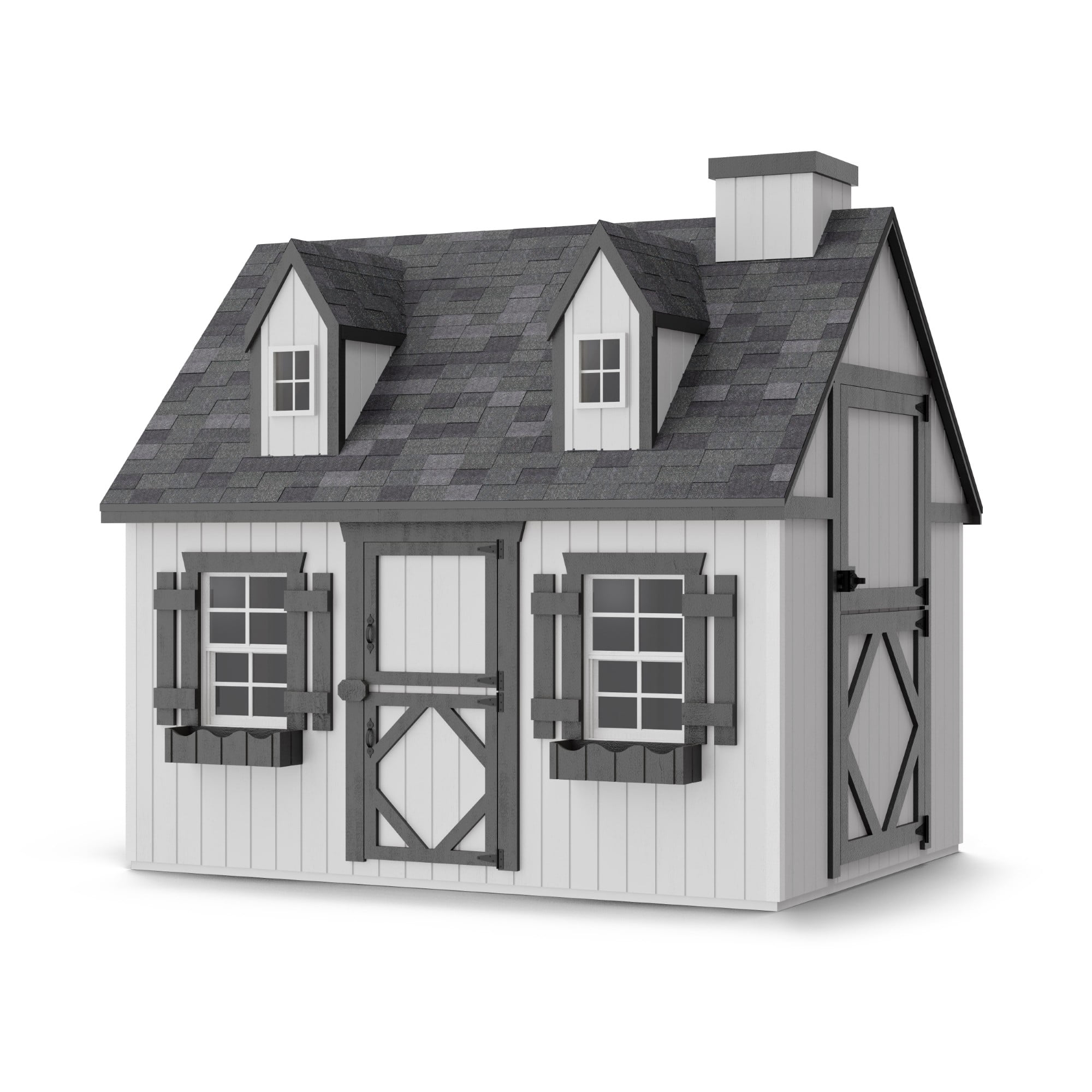 Little Cottage Co. 6x8 Cape Cod Playhouse with Floor, Outdoor Wood Do ...