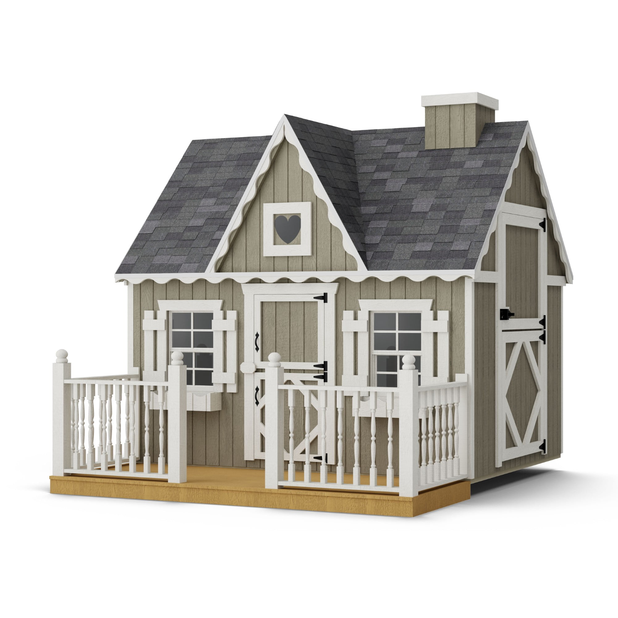 Little Cottage Co. 6x8 Victorian Playhouse with Floor, Deck and Rail ...
