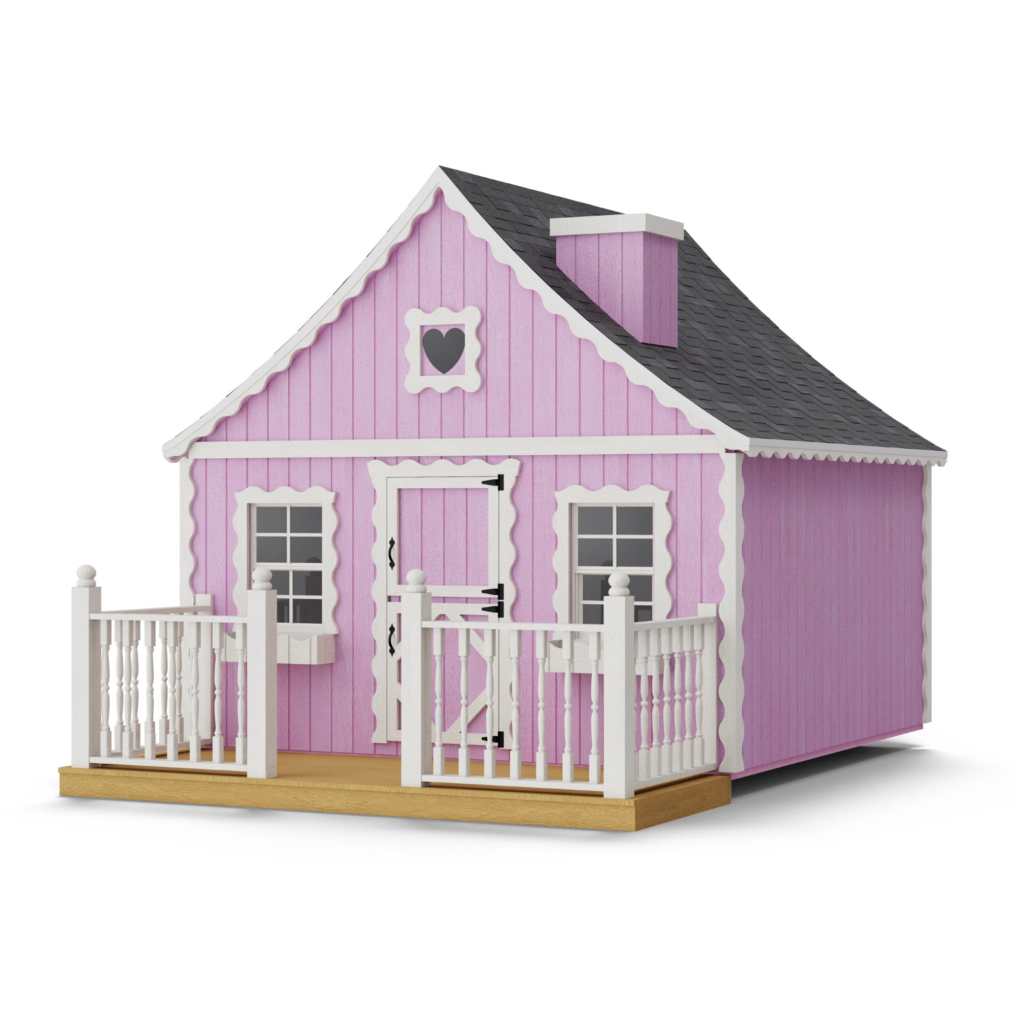 Little Cottage Co. 8x10 Gingerbread Cottage Playhouse with Floor, Deck ...