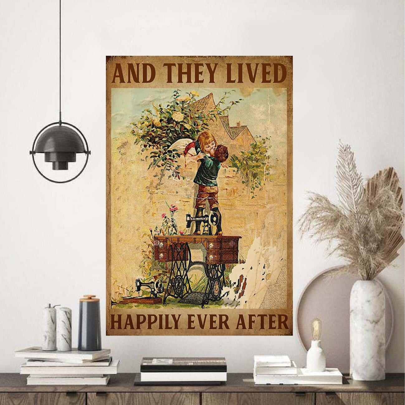 Little Couple Sewing And They Lived Happily Ever After Poster 16 x 24 ...