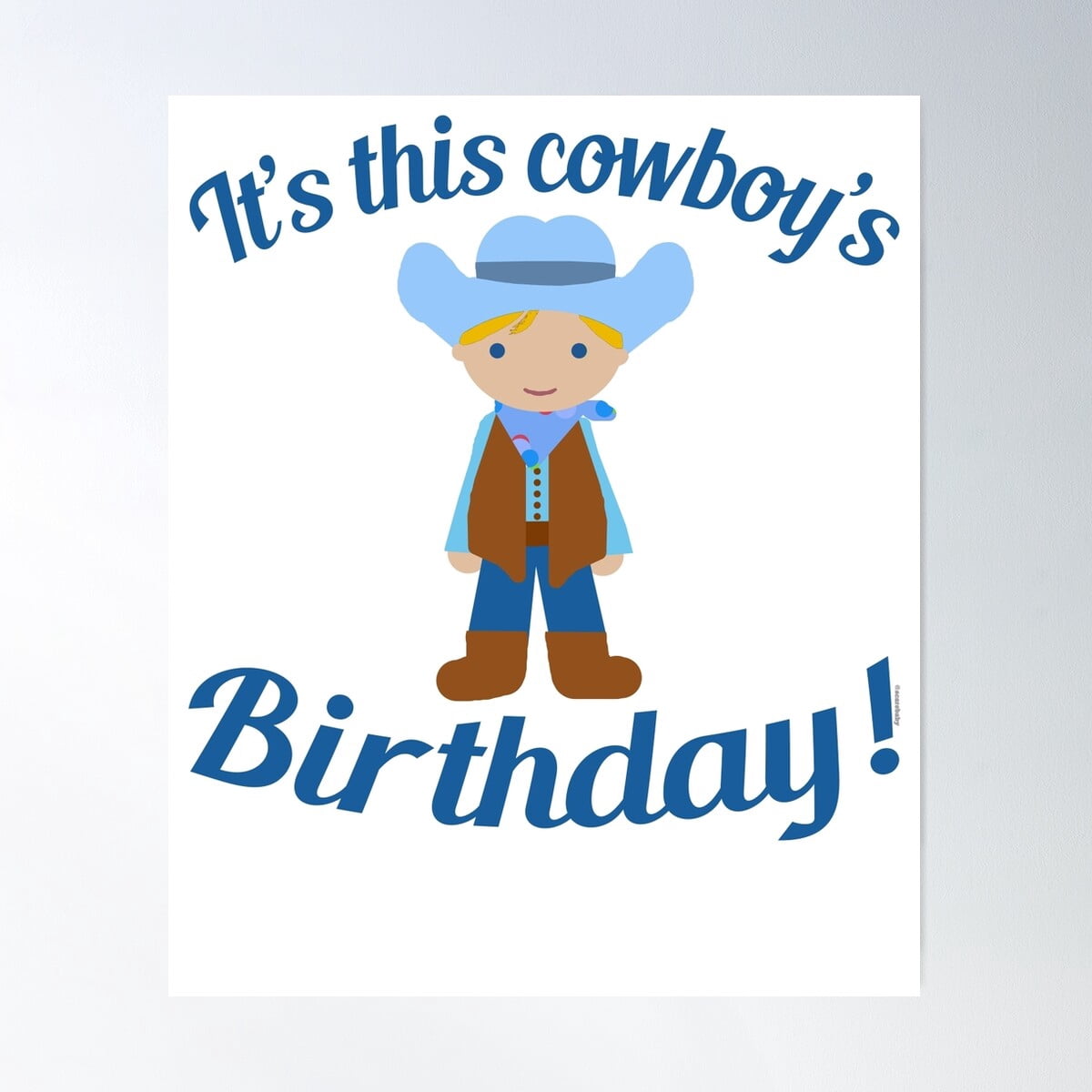 Little Cowboy Birthday Blue Eyes Blonde Poster Wall Art, Modern Wall ...