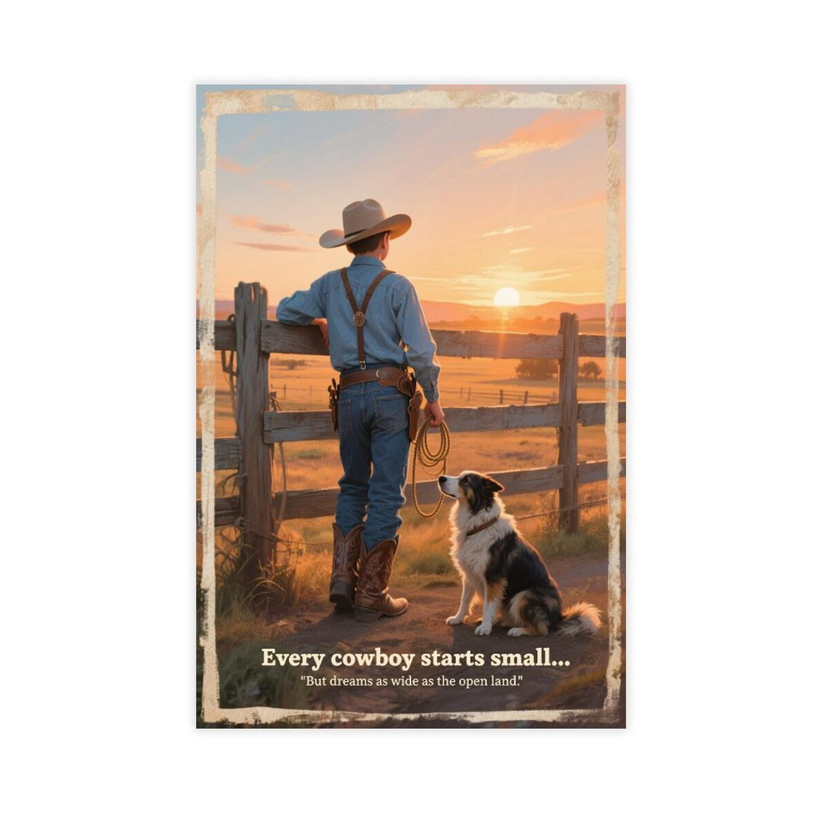 Little Cowboy Motivational Quotes Every Cowboy Starts Small.. Canvas ...
