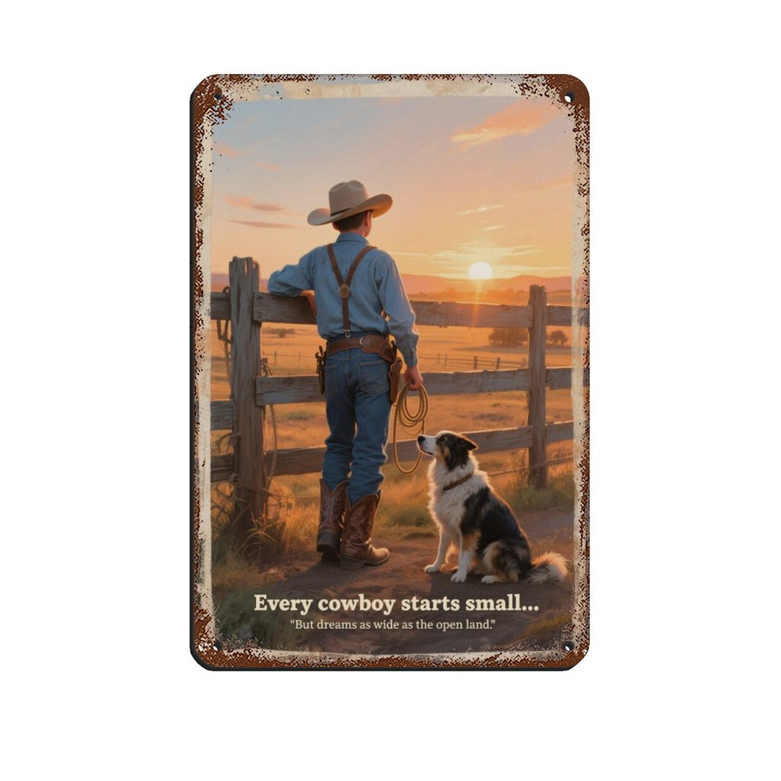 Little Cowboy Motivational Quotes Every Cowboy Starts Small.. Retro ...