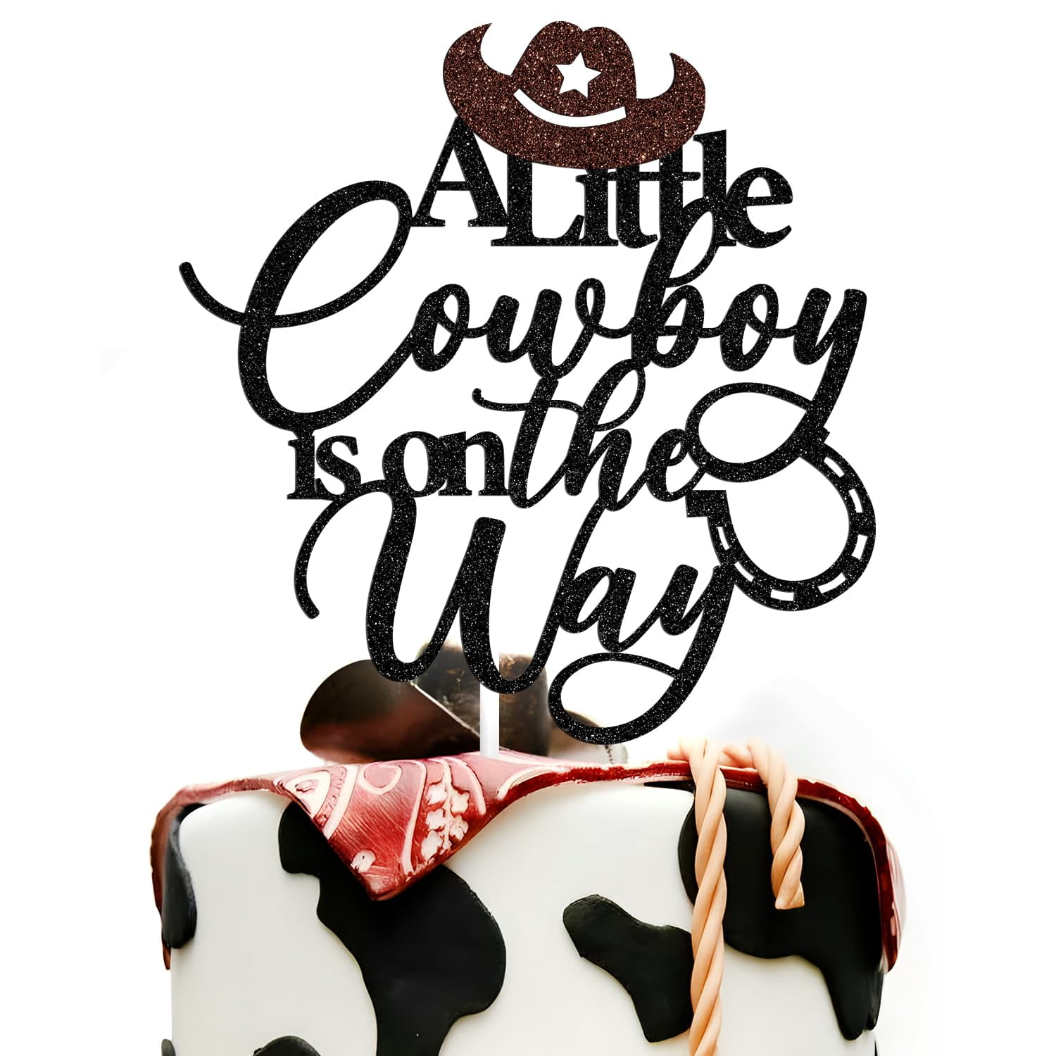 A Little Cowboy SCH4 is on the Way Cake Topper, Welcome Baby Boy Cake ...