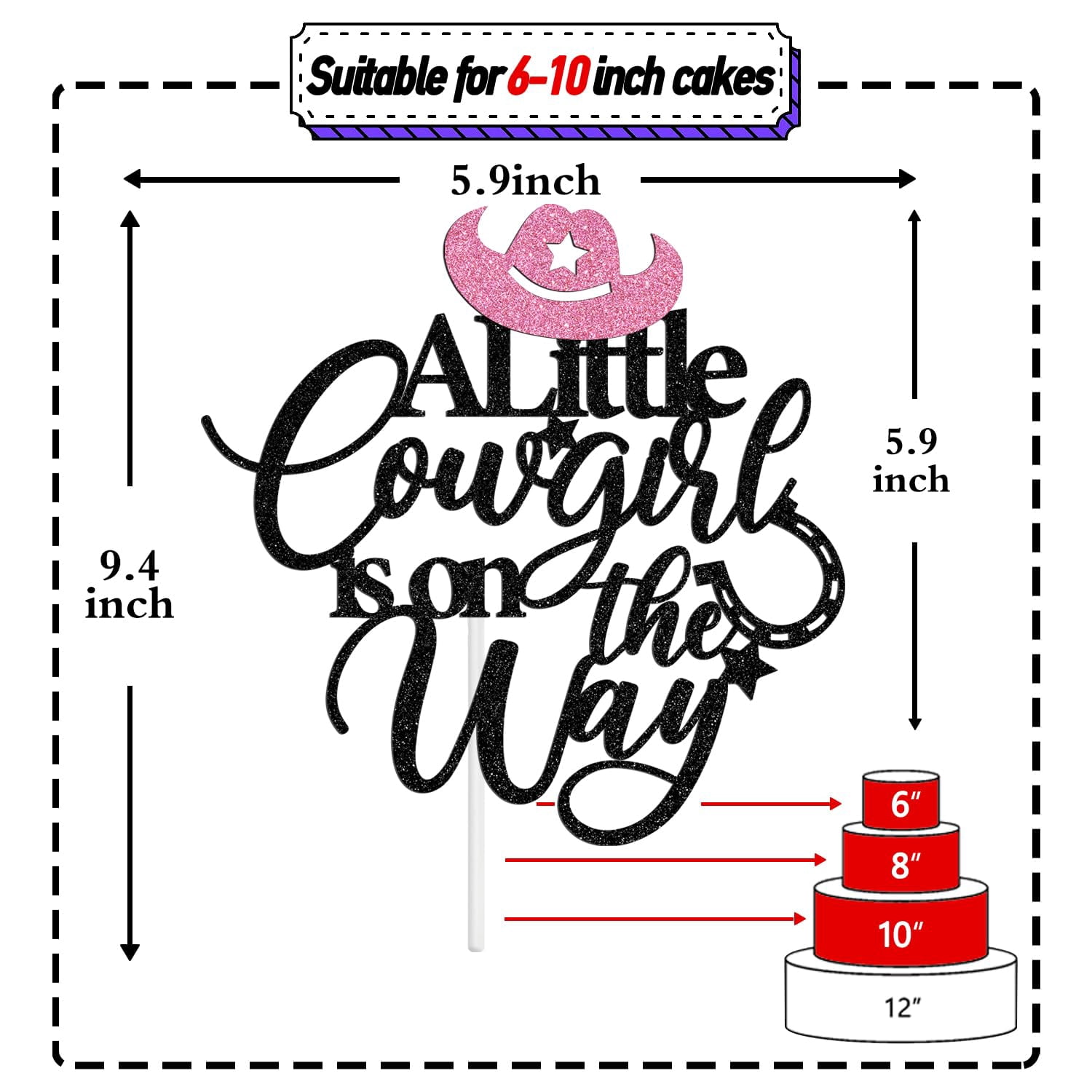 A Little Cowgirl AJH3 is on the Way Cake Topper, Welcome Baby Cake ...