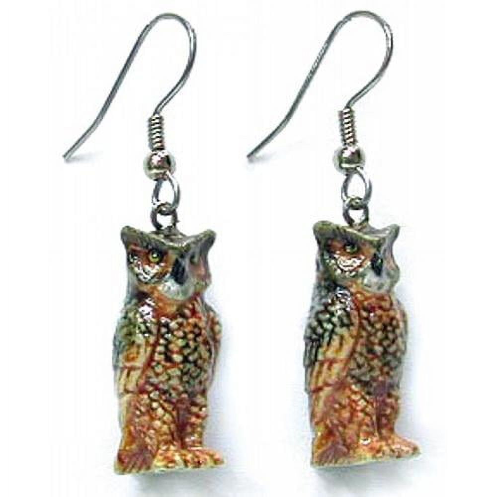 Little Critterz Jewelry Brown Horned Owl Bird - Handcrafted Decorative ...