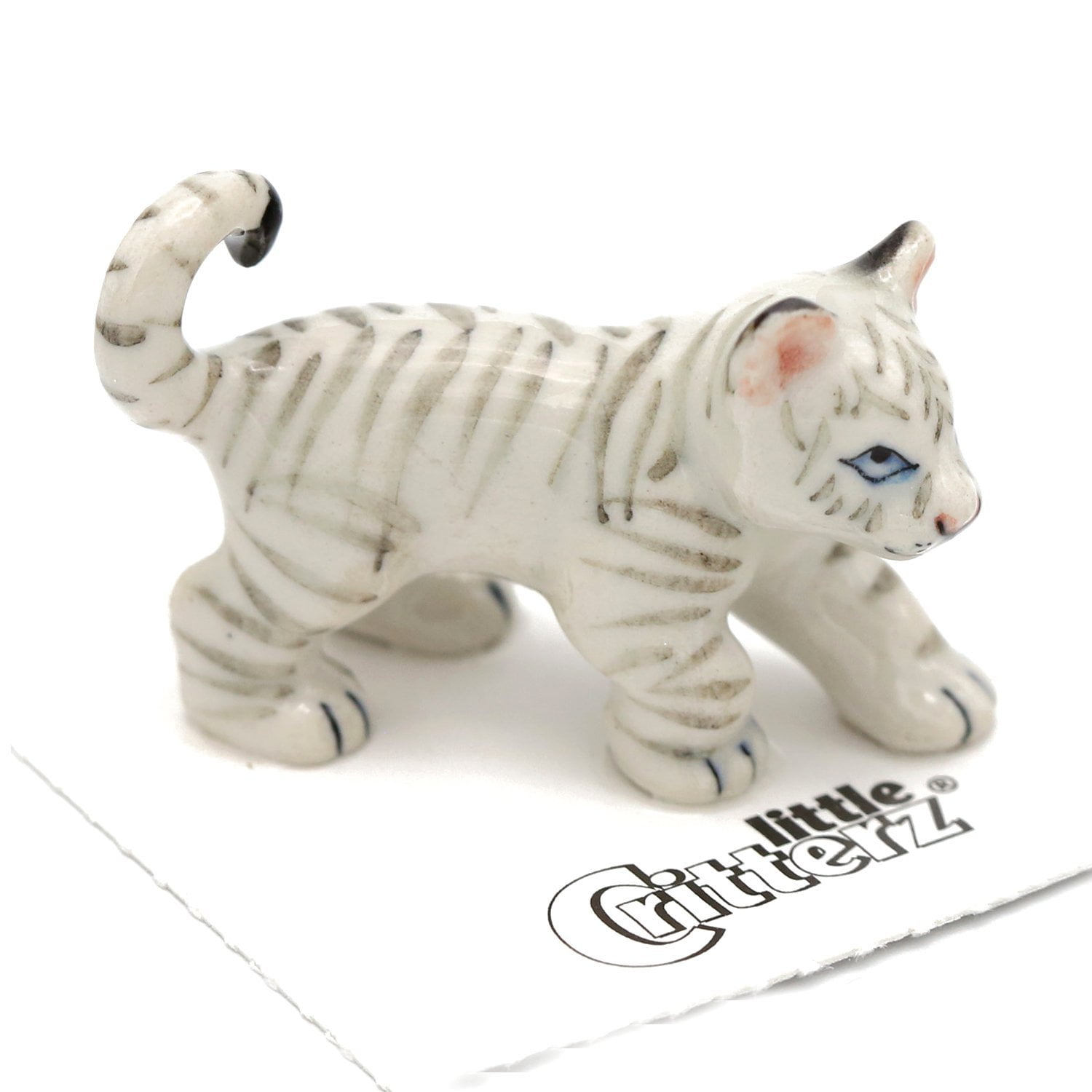 Little Critterz White Tiger Cub Asia Animal Hand-painted - Home Decor ...