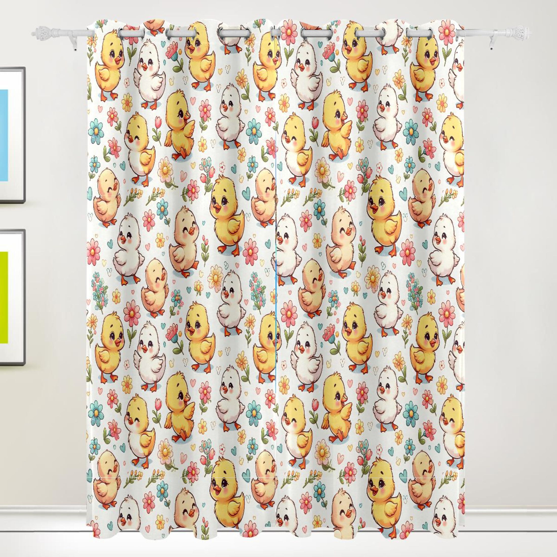 Little Cute Duck Blackout Curtains 2 Panels Set Grommet Drapes for ...