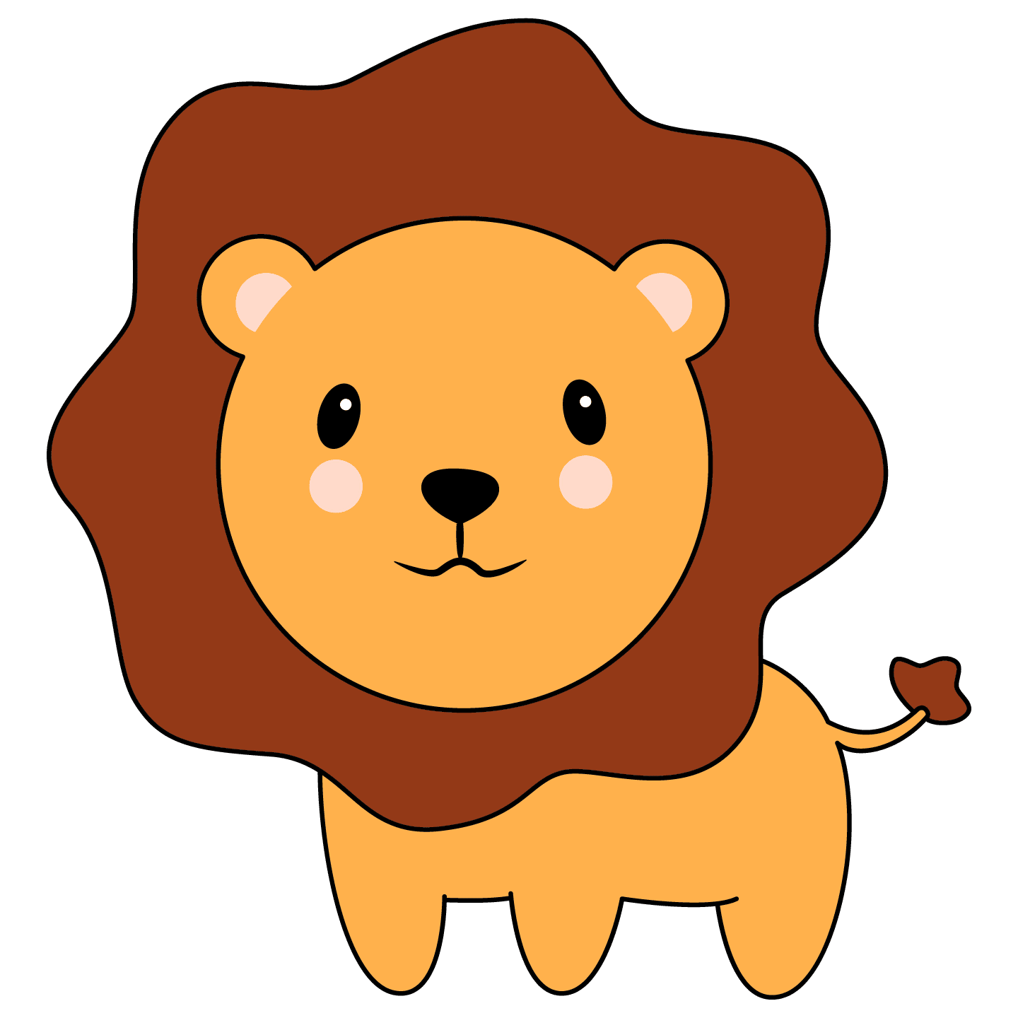 Little Cute Lion Artwork Design Vinyl Wall Decal - Beautiful Art of a ...