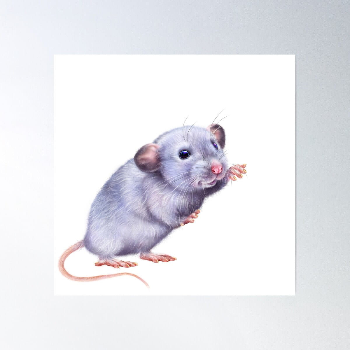 Little Cute Mouse Poster Wall Art, Modern Wall Decor For Living Room ...