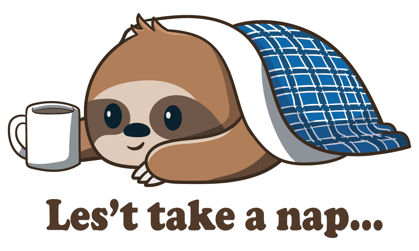 Little Cute Sloth Cozy Inside the Blanket Artwork Vinyl Wall Decal ...