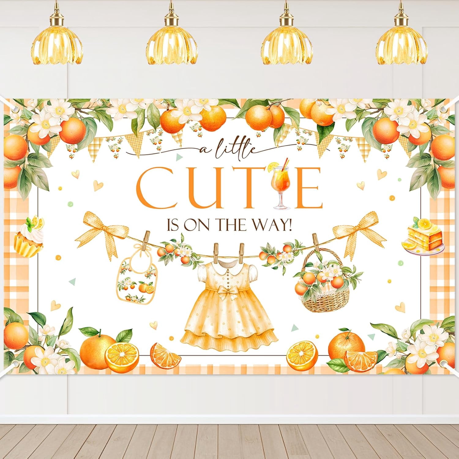 Little Cutie Baby Shower Backdrop A Little Cutie is on The Way ...