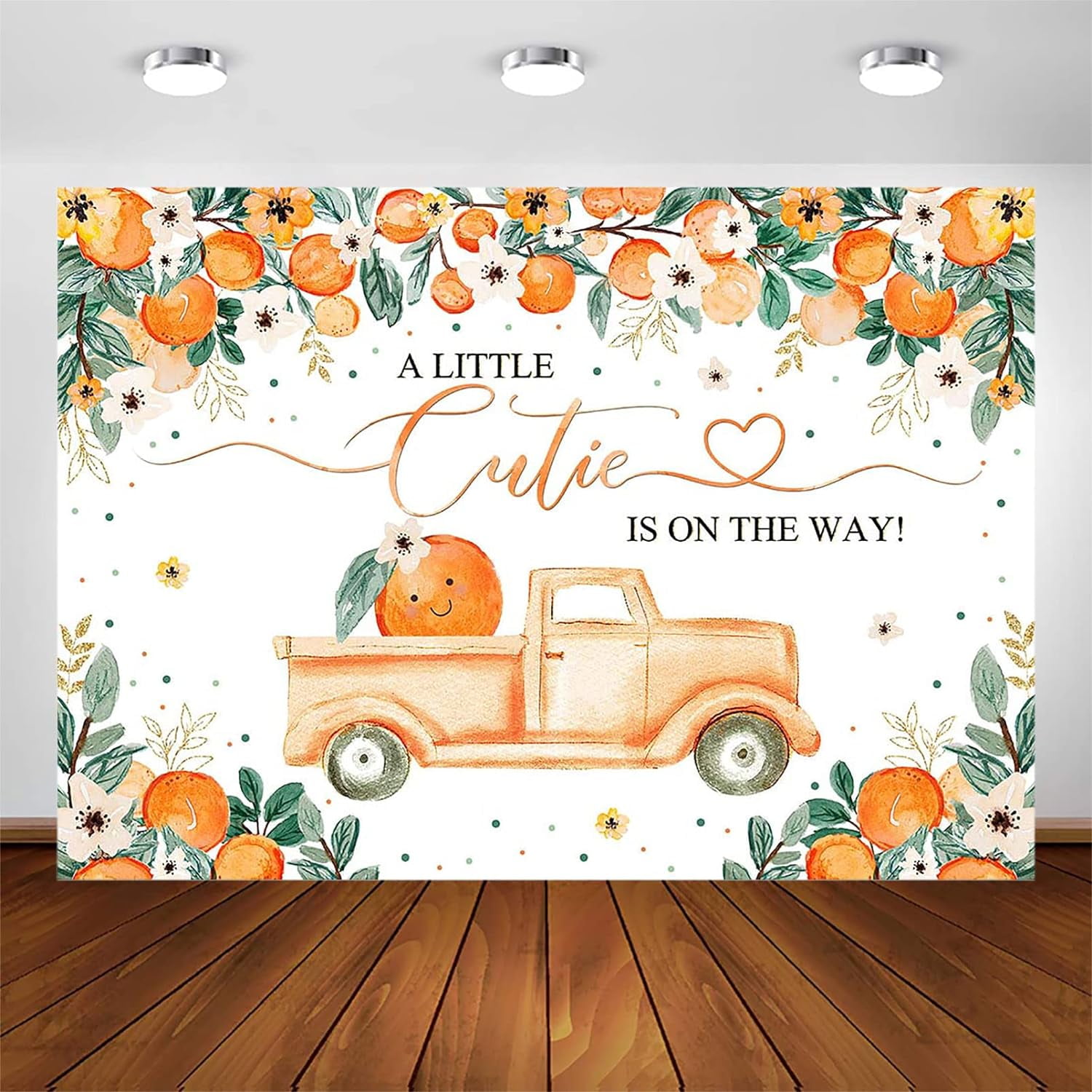 Little Cutie Baby Shower Backdrop A Little Cutie is On The Way Baby Shower Party Decorations ...