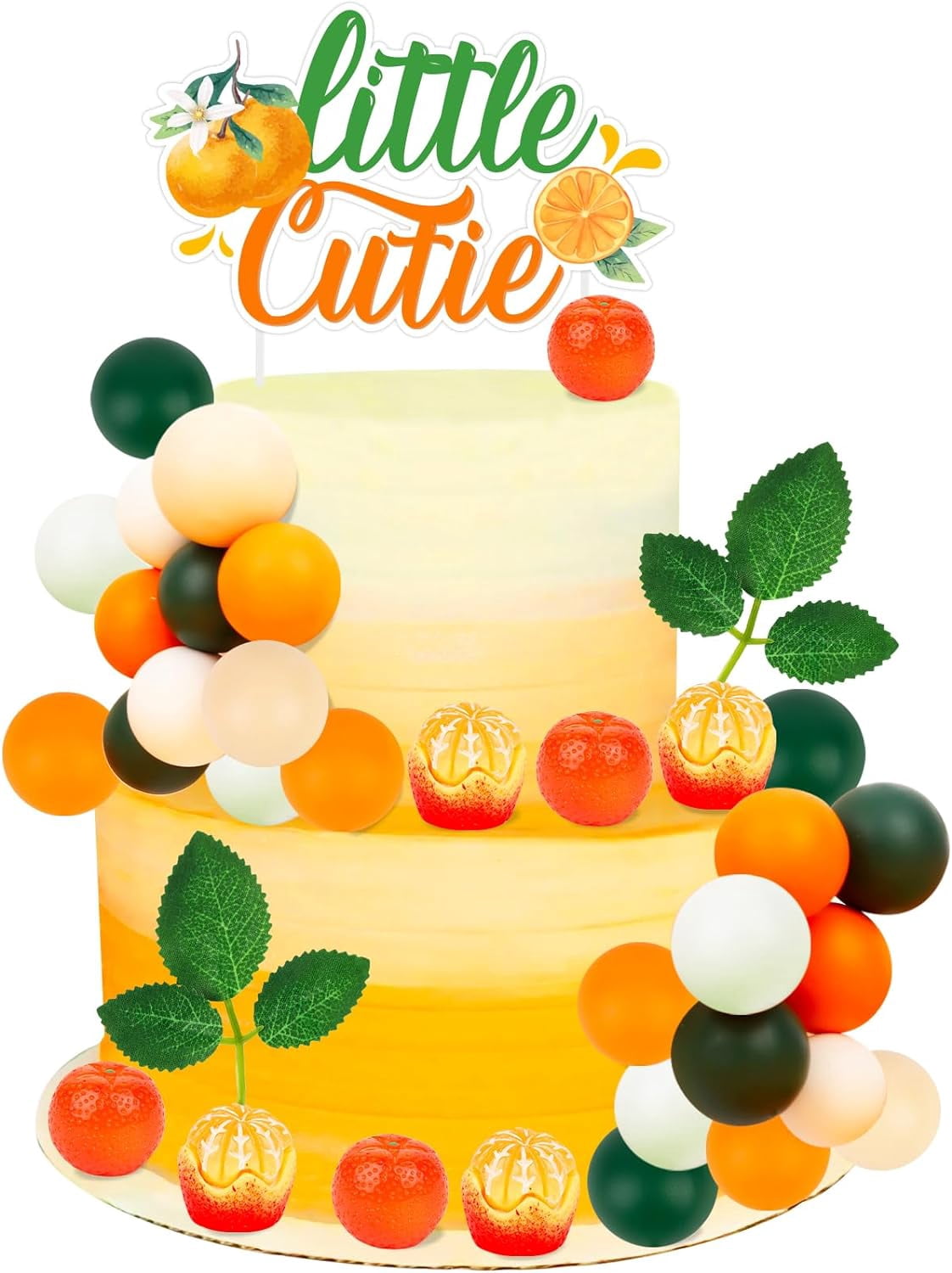 Little Cutie Theme Cake Decorations - Orange Leaves Cake Cupcake ...