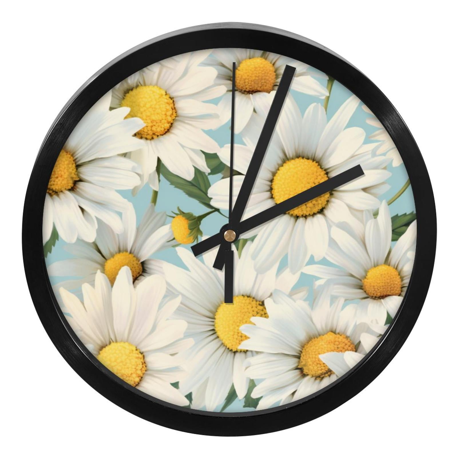 Little Daisy 9.8 Inch Round Digital Wall Clock - Silent Non-Ticking ...