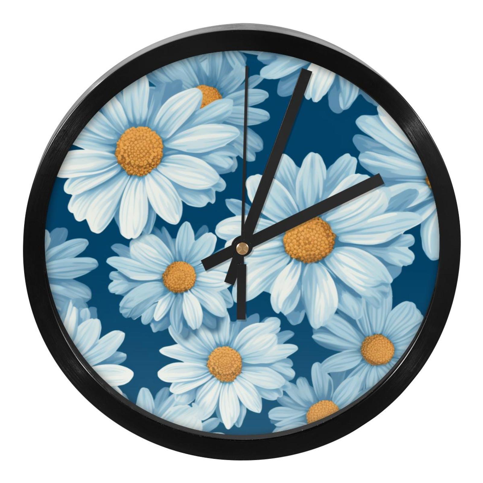 Little Daisy 9.8 Inch Silent Non-Ticking Round Digital Wall Clock ...