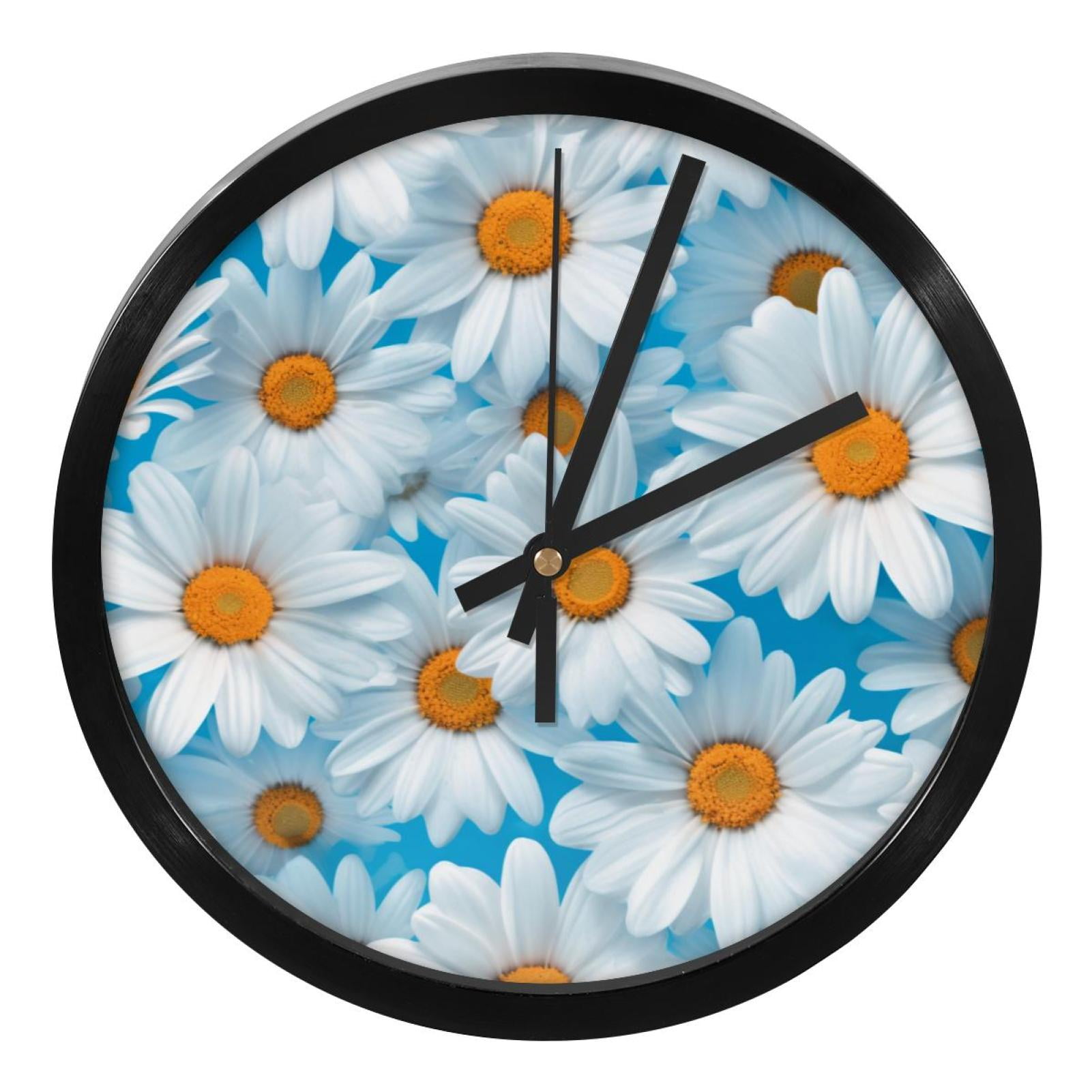 Little Daisy 9.8 Inch Silent Non-Ticking Round Digital Wall Clock ...