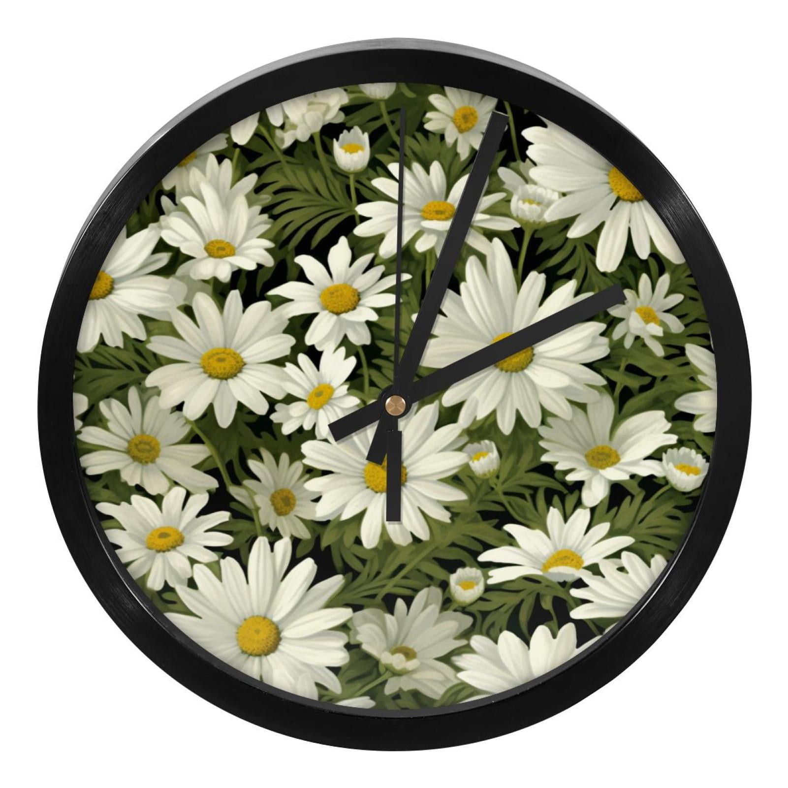 Little Daisy 9.8 Inch Silent Round Digital Wall Clock, Battery Operated ...