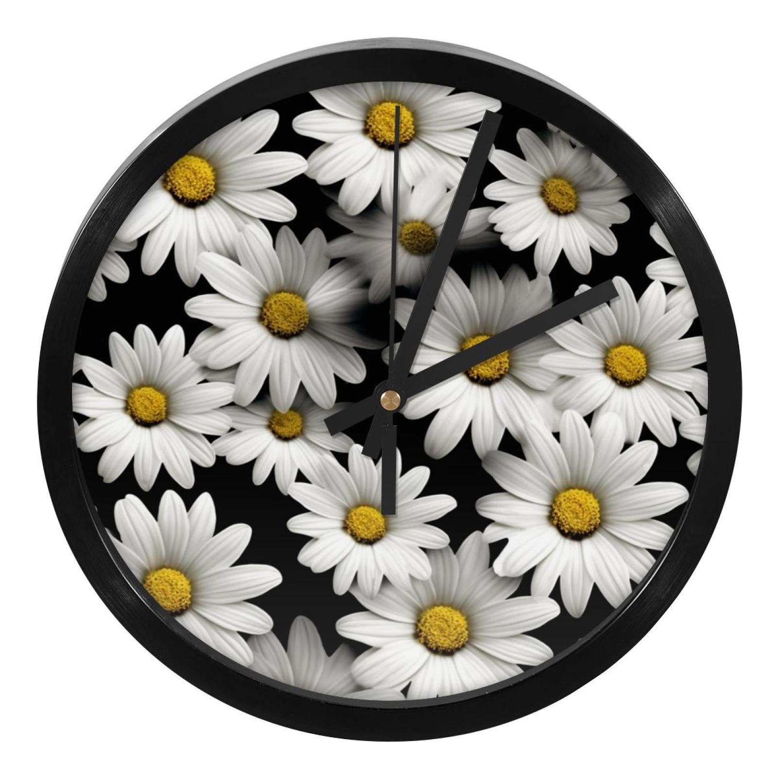 Little Daisy 9.8 Inch Silent Round Digital Wall Clock, Battery Operated ...