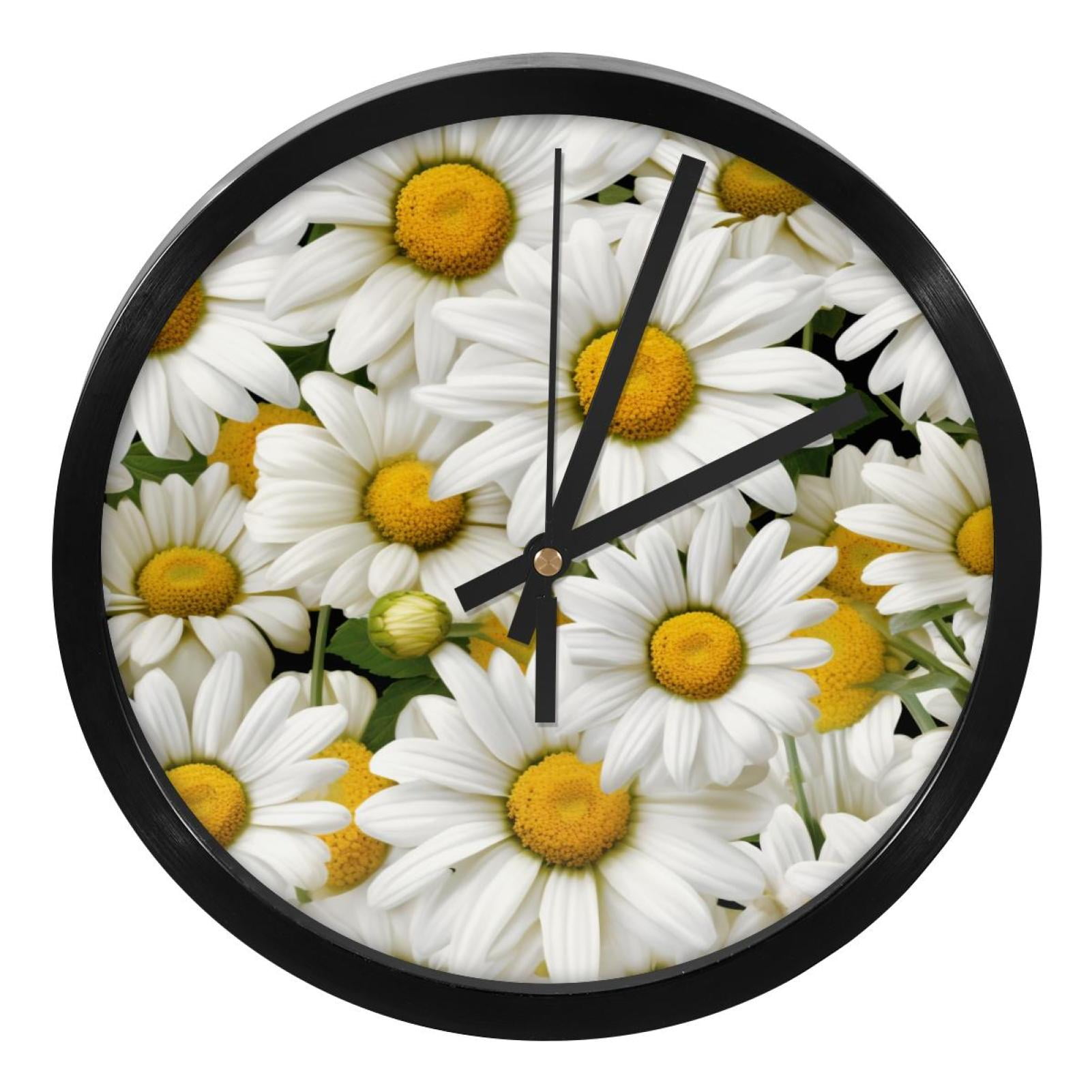 Little Daisy 9.8 Inch Silent Round Wall Clock - Battery Operated ...
