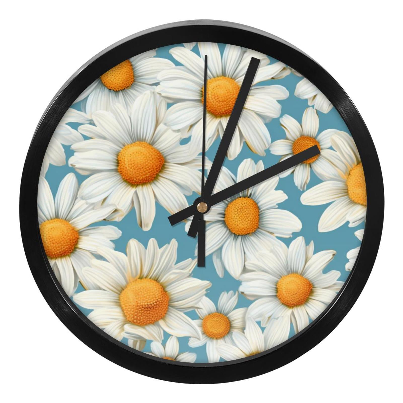 Little Daisy 9.8 Inch Silent Round Wall Clock - Battery Operated ...