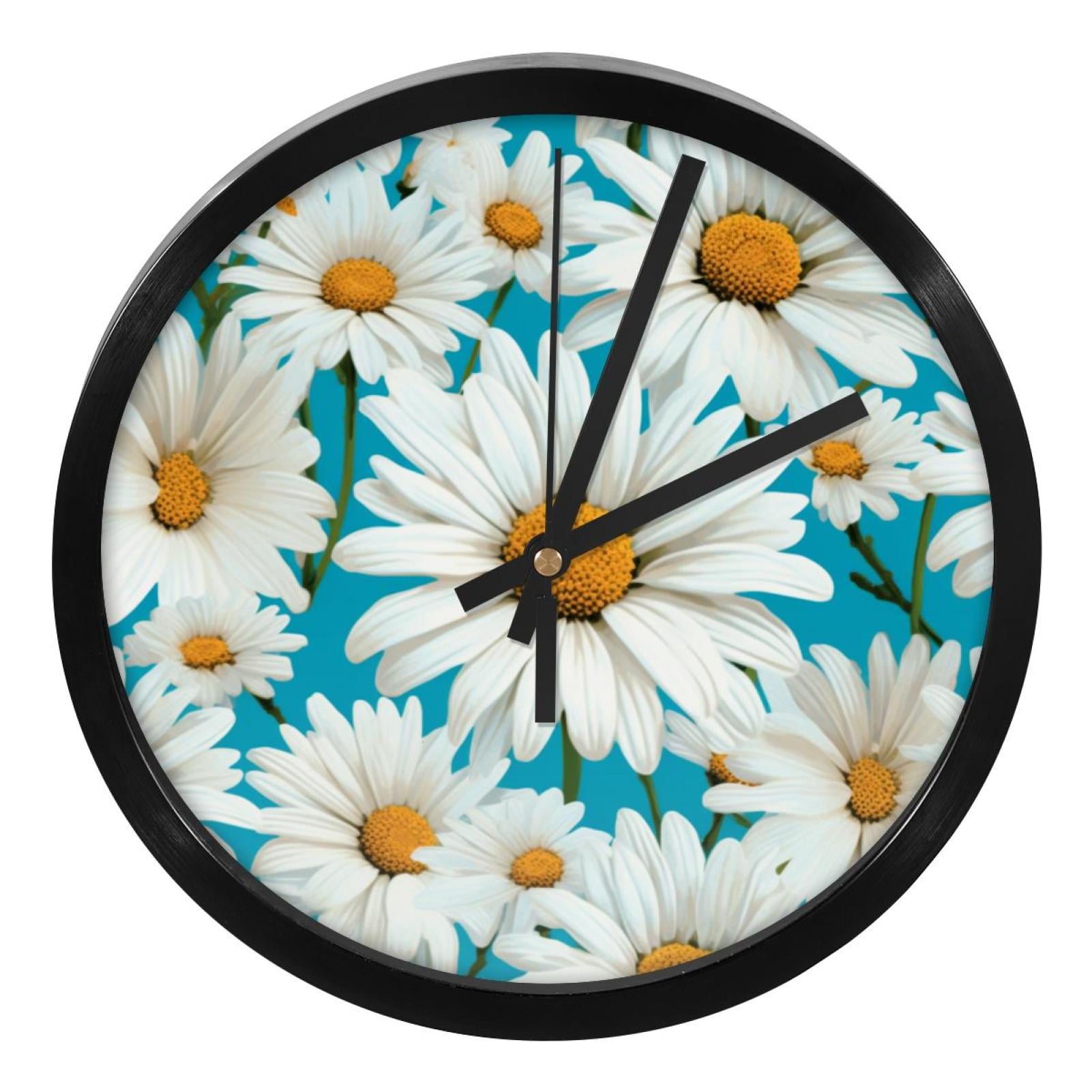 Little Daisy 9.8 Inches Silent Wall Clock, Round Digital Battery ...
