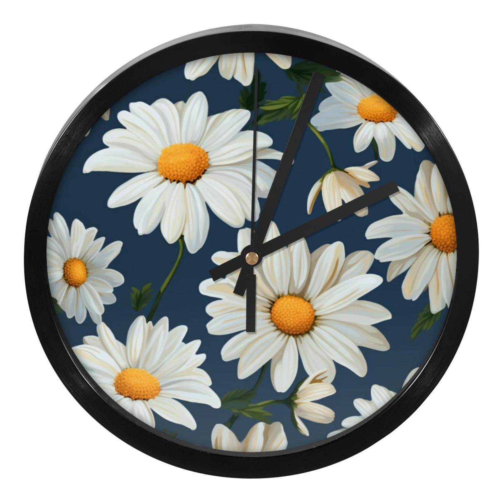 Little Daisy 9.8 Inches Wall Clock - Silent Round Digital Clock ...