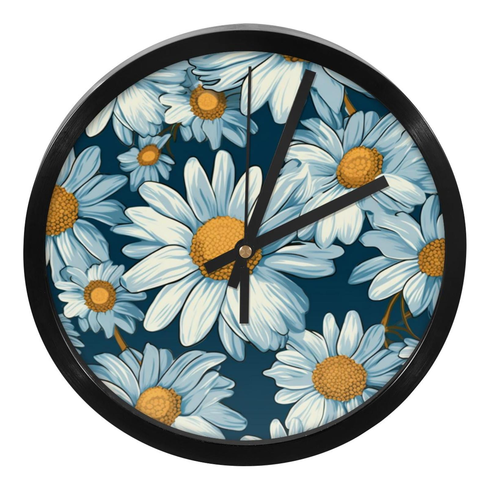 Little Daisy 9.8 Inches Wall Clock - Silent Round Digital Clock ...