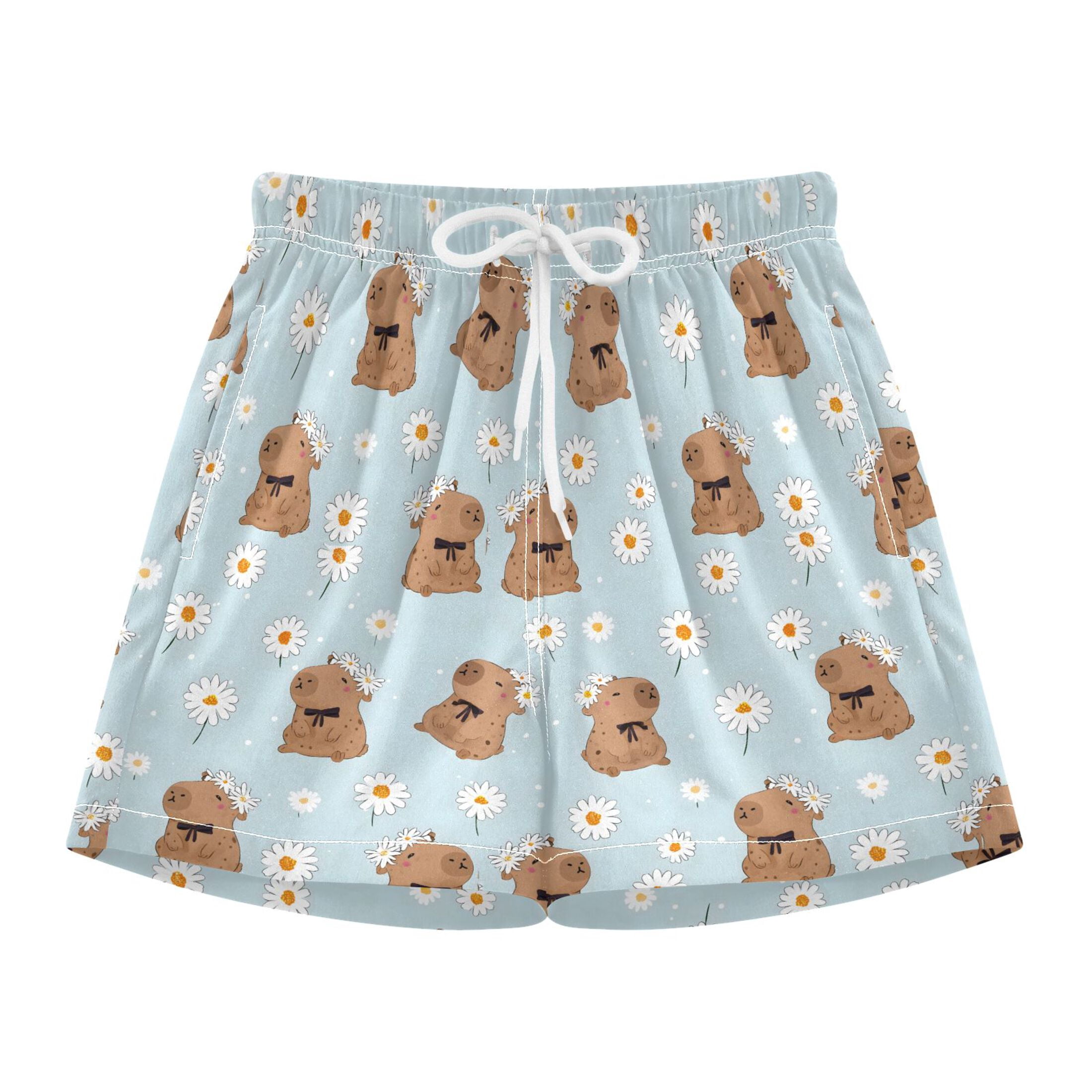 Little Daisy Capybara Swim Trunks Quick Drying Bathing Suit Summer ...