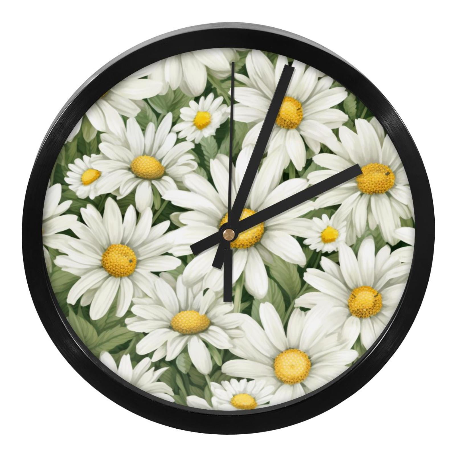Little Daisy Elegant Wall Clock for Mother's Day Decor | Silent Quartz ...