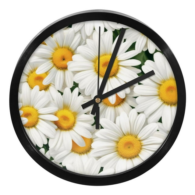 Little Daisy Modern Wall Clock, 9.8 Inches, Silent Non-Ticking Round ...