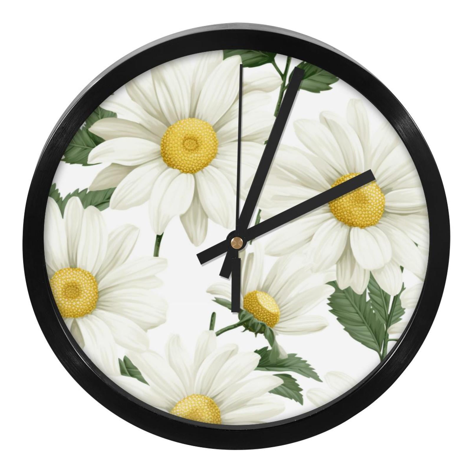 Little Daisy Modern Wall Clock, 9.8 Inches, Silent Non-Ticking Round ...